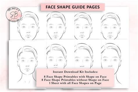 Makeup Artist Face Chart Face Chart Face Shape Guide Face Etsy