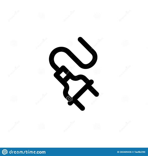 Power Cable Vector Icon Computer Component Icon Outline Style Perfect Use For Logo