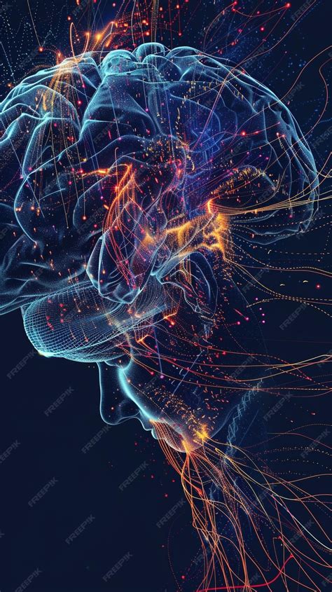 Abstract Digital Human Brain Neural Network Science Technology Concept Premium Ai Generated Image