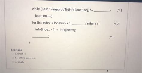 solved read the following code segment carefully and fill in
