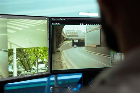 African American Employee Monitoring Traffic Activity In Observation Room Premium Ai Generated