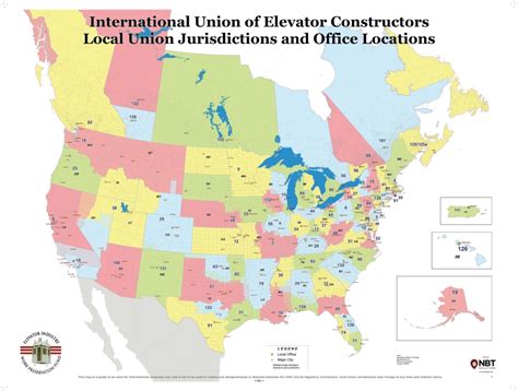 Map Of Iuec Locals Elevator Industry Work Preservation Fund