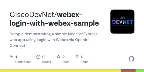 GitHub CiscoDevNet Webex Login With Webex Sample Sample