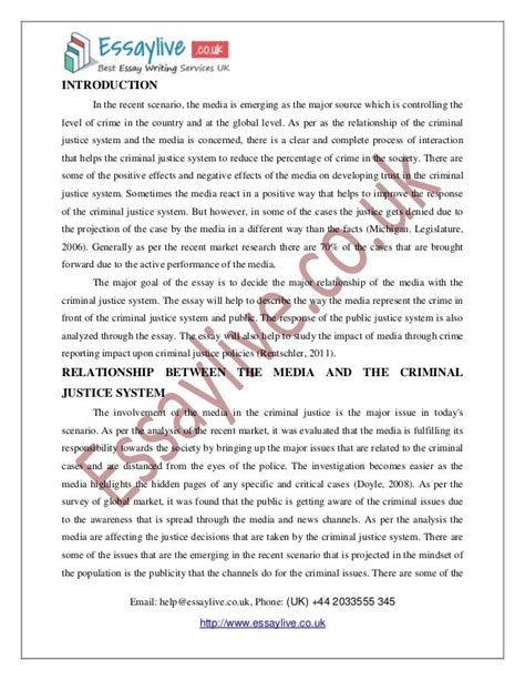 Media And Criminal Justice Essay Sample