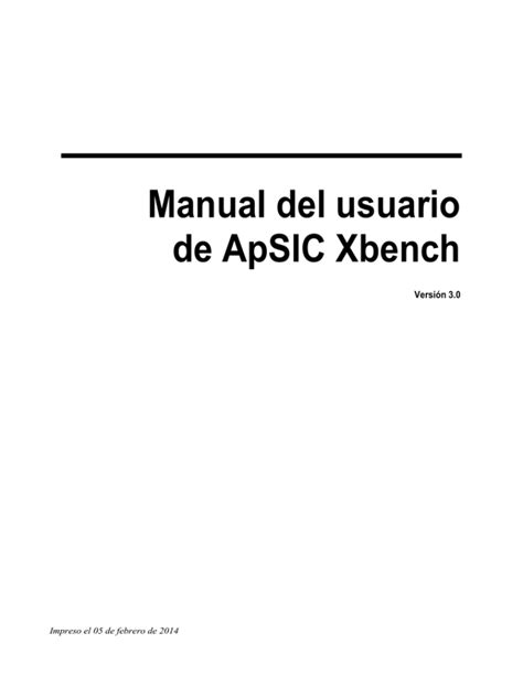 Manual Del Usuario De Apsic Xbench
