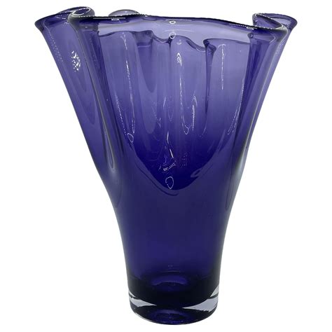 Purple Art Glass Murano Handkerchief Vase Modern 1980s At 1stdibs