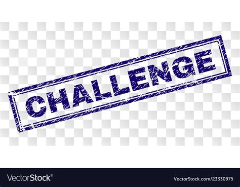 Scratched Challenge Rectangle Stamp Royalty Free Vector
