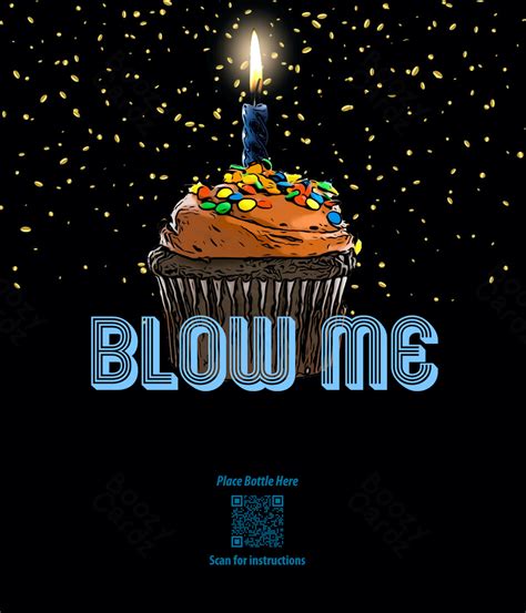 Boozy Greeting Cards T A Shot Bottle With Blow Me Boozy Cardz