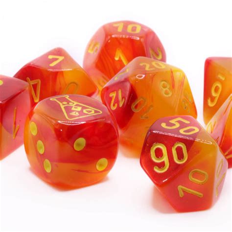 Chessex Lab Dice Viii Gemini Gellow Redyellow Luminary Chx30051