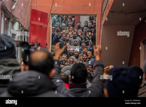 Supporters Of Jammu Kashmir National Conference Shout Slogans During A