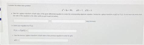 Solved Consiser The Inital Value Probiem