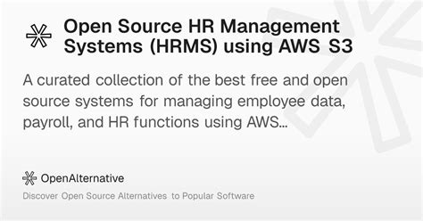 best open source hr management systems hrms using aws s3 2025