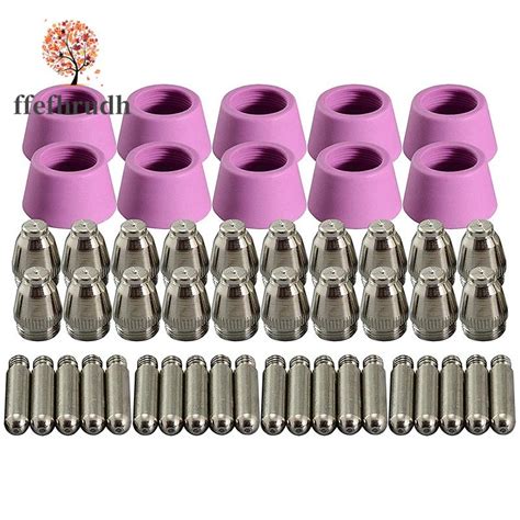 50pcs Plasma Cutter Torch Consumables Electrode Nozzles Cups Kit For Ag