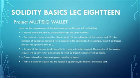 Financial Astrologylecture 18 Solidity Project Multisig Wallet
