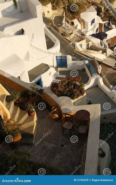 Santorini Buildings Stock Image Image Of Patio Balcony 2192639