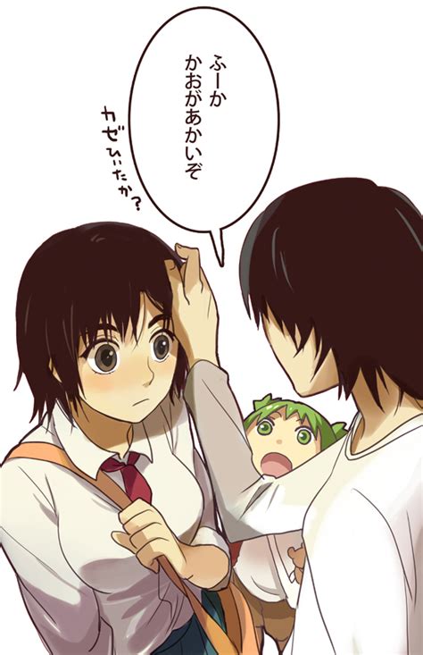 Safebooru Black Hair Blush Bob Cut Brown Eyes Green Hair Joniko1110