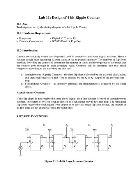 Asynchronous Counter Lab Experiment Pdf Electrical Circuits