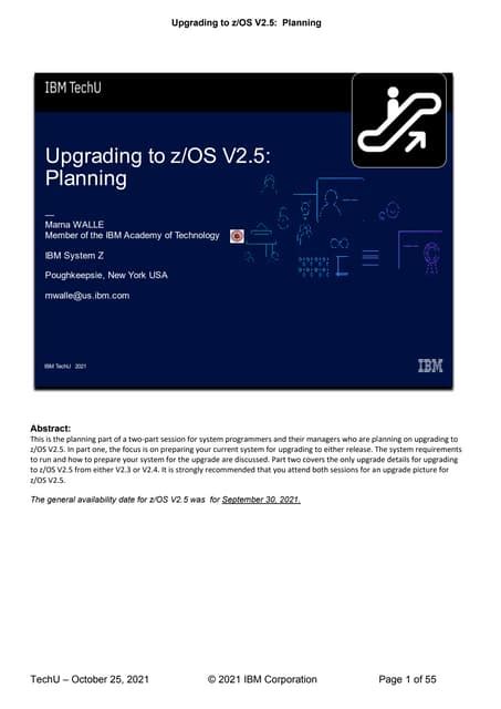 Upgrade To Ibm Z Os V2 5 Planning Pdf Operating Systems Computer