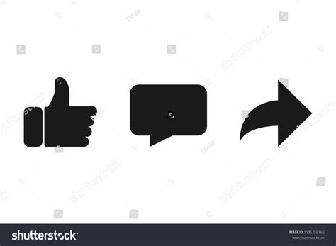 Vector Like Comment Share Icon Set Stock Vector Royalty Free