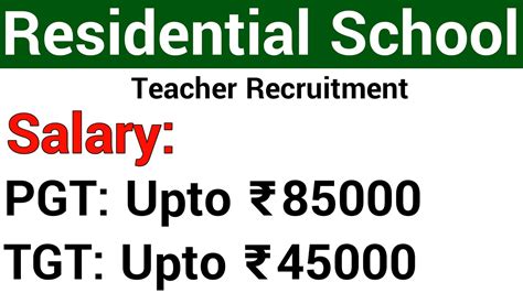 Residential School Teachers Vacancy 2022 Ii No Fee I Salary 35000 Rs To