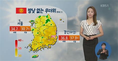 날씨 폭염 계속경기 북부·강원 영서 비 찔끔