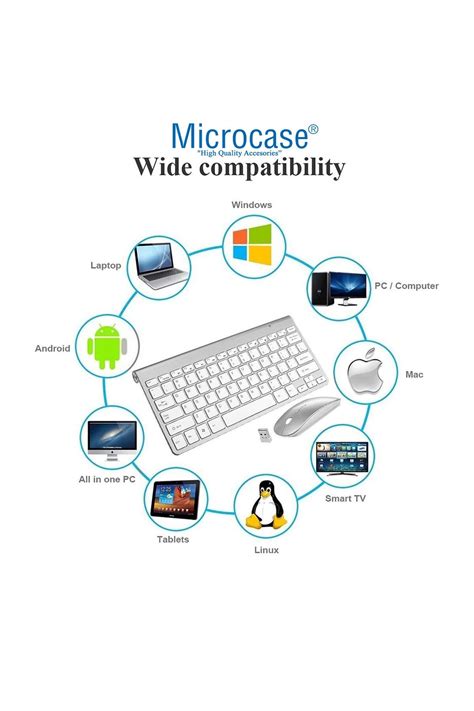 Microcase Tablet Ve Bilgisayarlar Için 2 4g Wireless Kablosuz Klavye Ve
