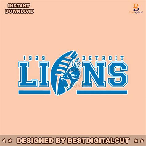 Retro 1929 Detroit Lions Football Svg Silhouette Cut Files Best