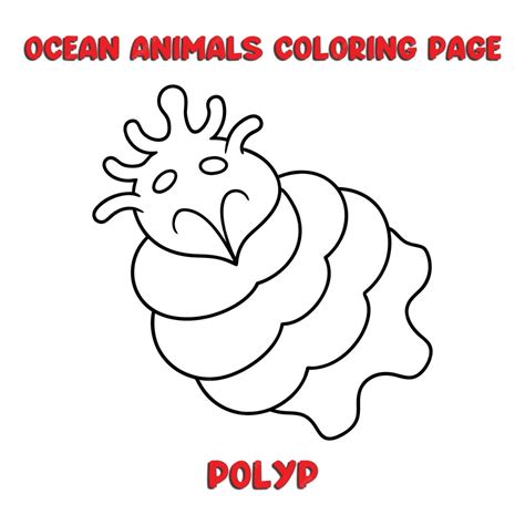 Premium Vector Black And White Cartoon Illustration Of Cute Polyp