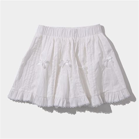 레이스 리본 마이크로 미니 쇼츠 팬츠 스커트 화이트 감도 깊은 취향 셀렉트샵 29cm