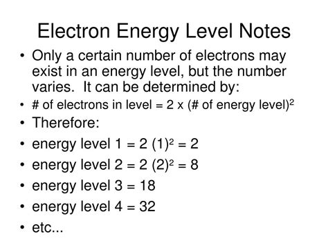 Ppt Electron Energy Level Notes Powerpoint Presentation Free
