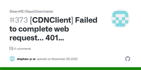 Cdnclient Failed To Complete Web Request 401 Unauthorized