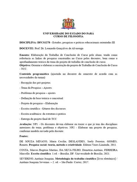 Plano De Ensino Eppeo Iii Pdf