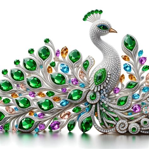 Premium Photo Peacock Beautiful Artwork Diamonds Jewelry Ai Generator