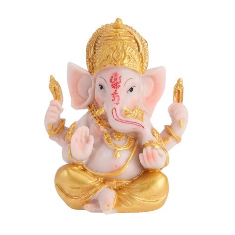 Happyyami Hindu God Lord Ganesha Indian Elephant Buddha Statue Golden Desertcart Sri Lanka