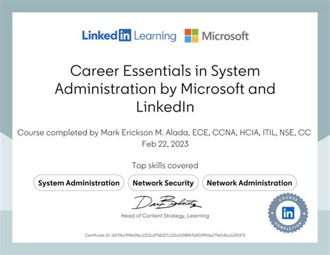 Engr Mark Erickson Alada Ece Itil®v4 Cc Ccna Hcia On Linkedin Certificate Of Completion
