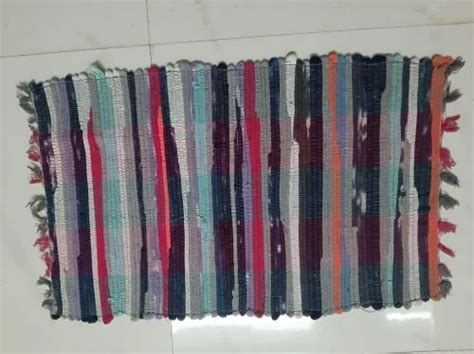 Striped Multicolor Cotton Bathroom Mat Mat Size 45 X 75 Cmw X L At
