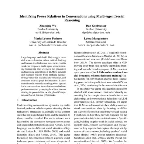 Identifying Power Relations In Conversations Using Multi Agent Social Reasoning Acl Anthology