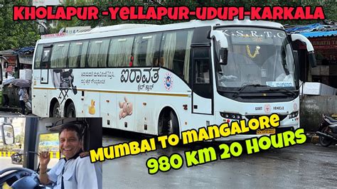 Ksrtc Airavat Club Class Mumbai To Mangalore 980 Km Journey Malayalam