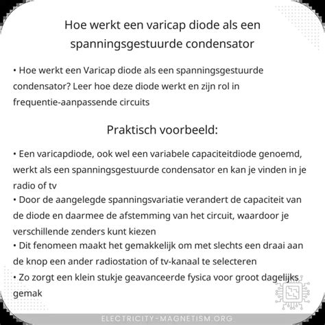 Hoe Werkt Een Varicap Diode Als Een Spanningsgestuurde Condensator Electricity Magnetism