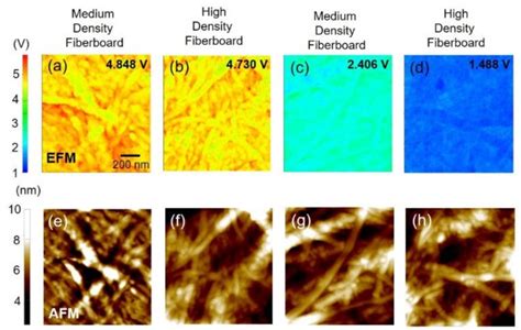 A ~ D Shows The Electrostatic Force Microscope Efm Images Between
