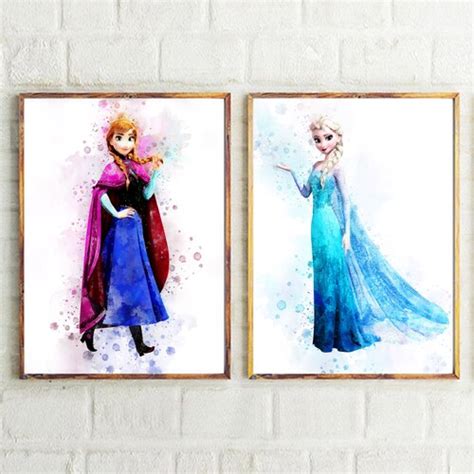 Frozen Wall Mural Elsa And Anna Wallpaper Nursery Decor Etsy