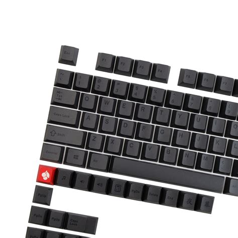 Minimalist All Black Keycaps Set Kawaii Pbt Keysium