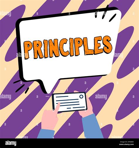 Sign Displaying Principles Concept Meaning Fundamental Truth That Serves As The Base For A