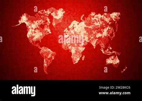 Abstract Background Map Of The World With Lighting Particle And Glitter Effect With Dark And