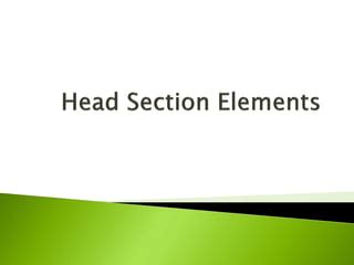 HTML Head Section Elements PDF