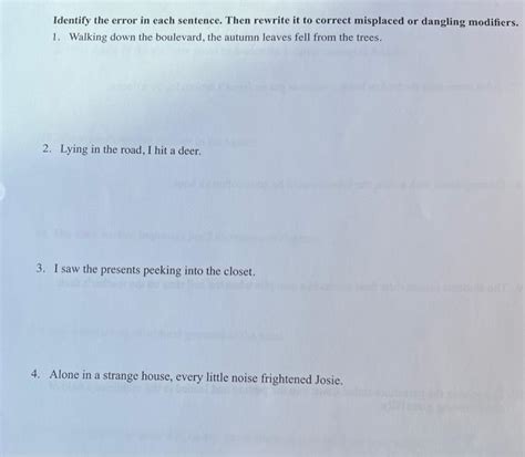solved identify the error in each sentence then rewrite it