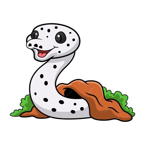 Premium Vector Cute Cow Reticulated Python Cartoon Out From Hole