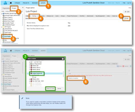 How To Configure The Folder Container For The Log Of Defects In A