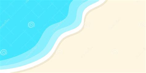 White Sand Beach And Blue Sea Wave Summer Background Stock Vector