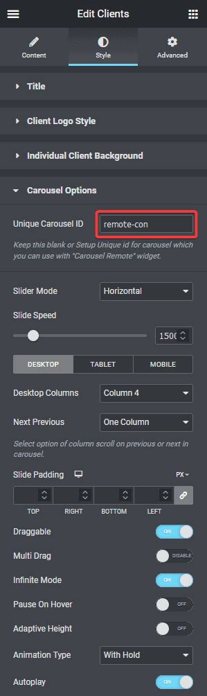How To Connect A Carousel Remote Sync Dots And Arrows With Elementor Client Logos Carousel